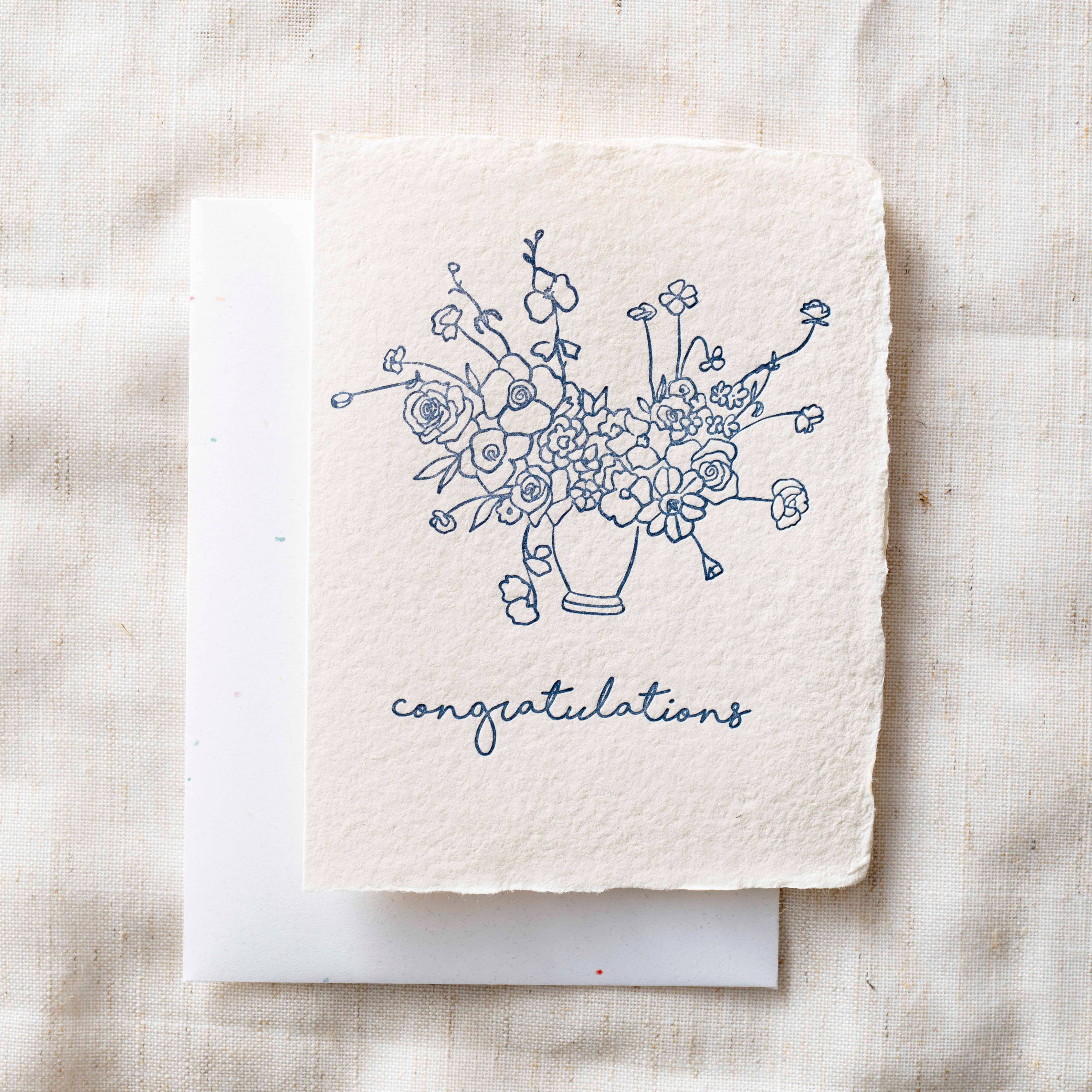 Congratulations Floral Bouquet | Congrats Greeting Card – DIA NATURAL WINE